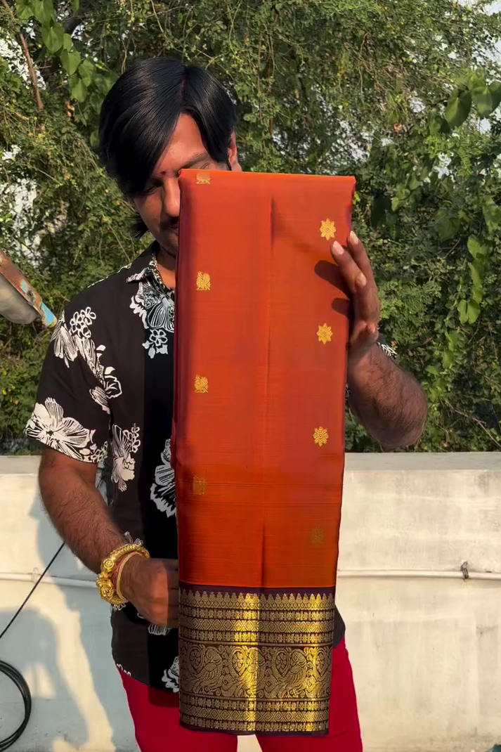 Saffron Serenade Silk Saree – LABELAARYA